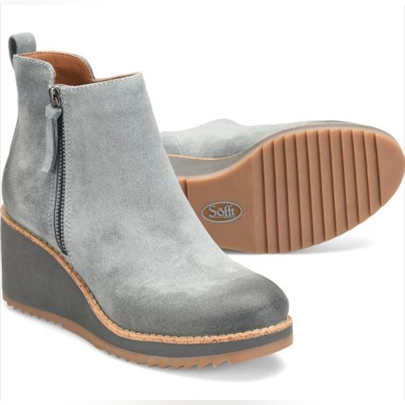 Sofft | Shoes | Nwt Sofft Emeline Waterproof Suede Platform Wedge Boots ...